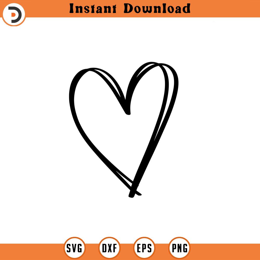 Hand Drawn Heart, Hand Lettered Heart SVG, Heart SVG, Cute H | Inspire ...
