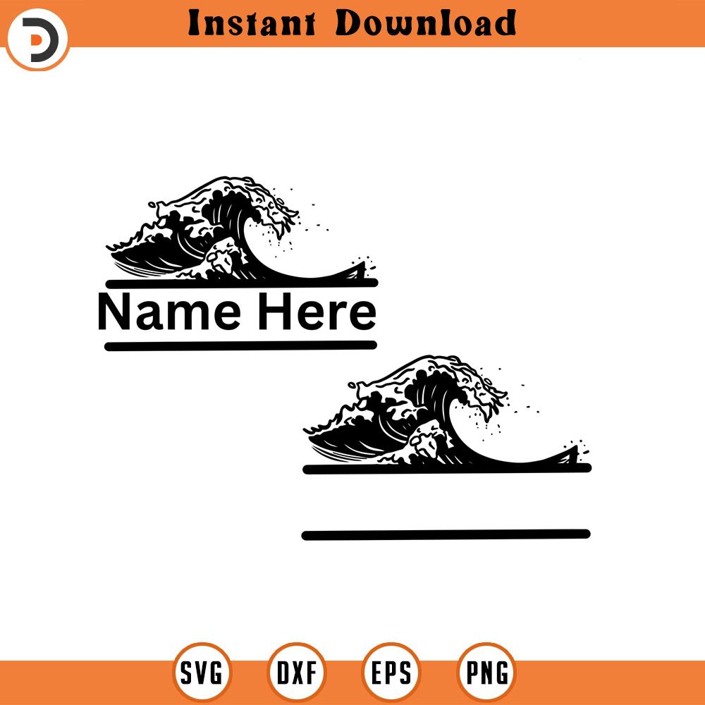 Ocean Waves Split Monogram SVG, Ocean SVG, Waves svg, Sea Sv | Inspire ...
