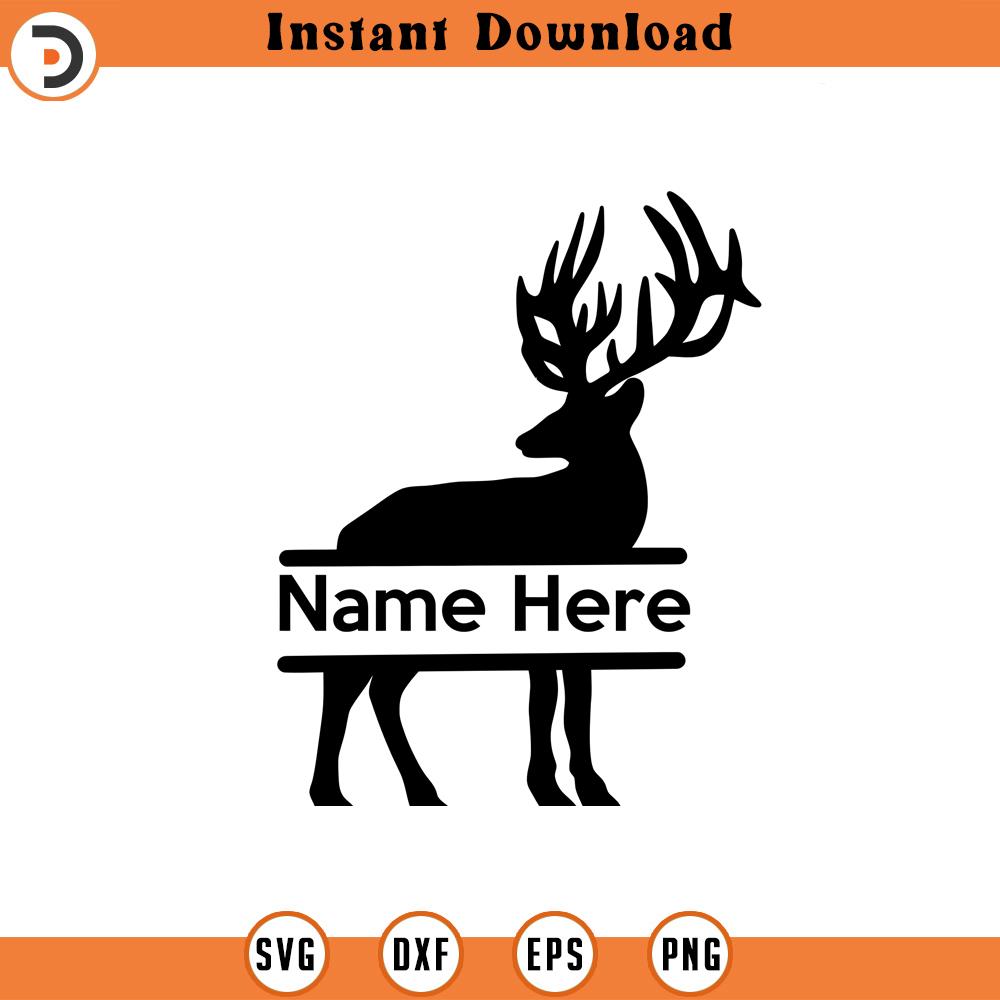 Deer Split Monogram Svg, Deer SVG, Deer Silhouette, Buck SVG | Inspire Uplift