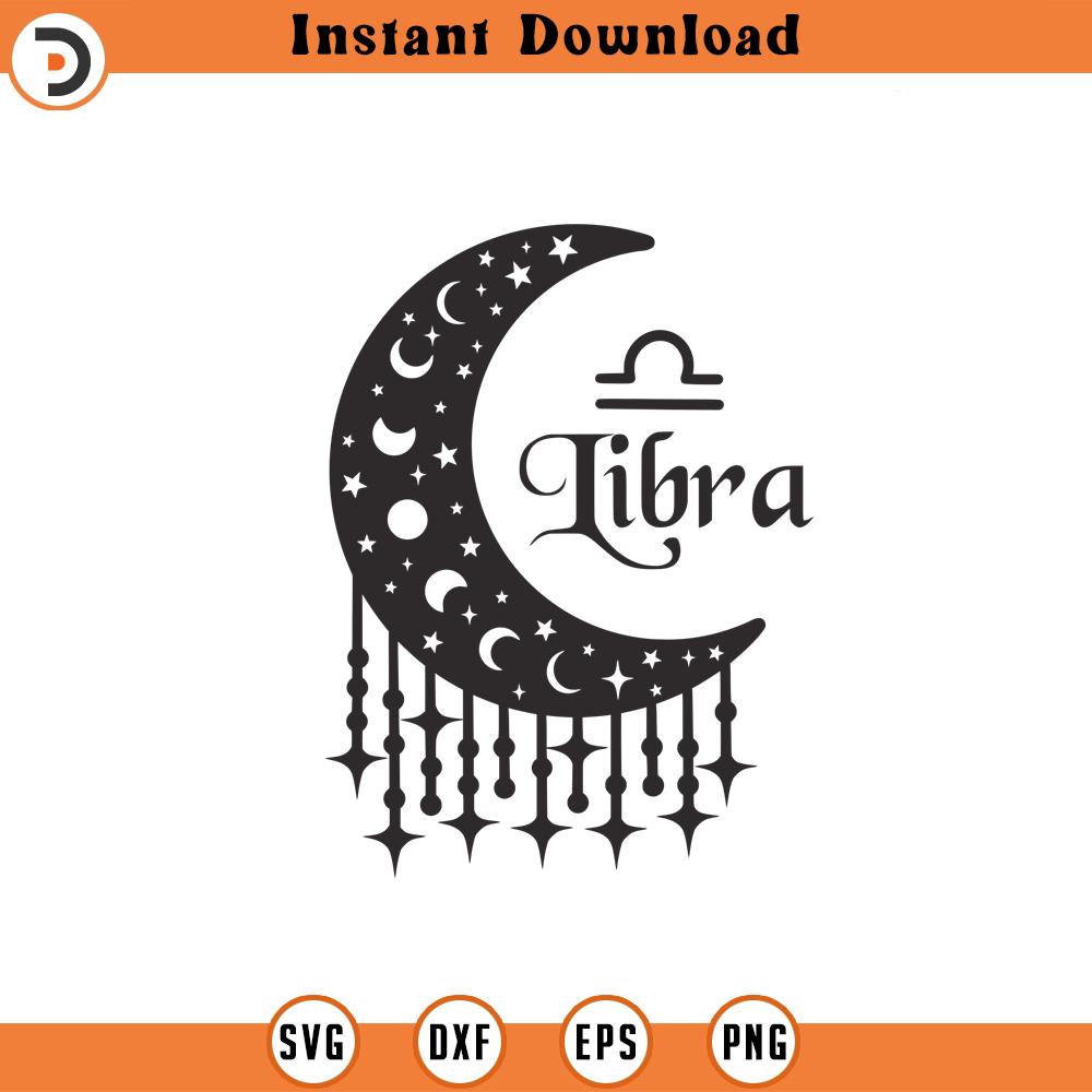 Libra SVG, Libra Zodiac Moon Svg, Zodiac Signs SVG, Astrolog | Inspire ...