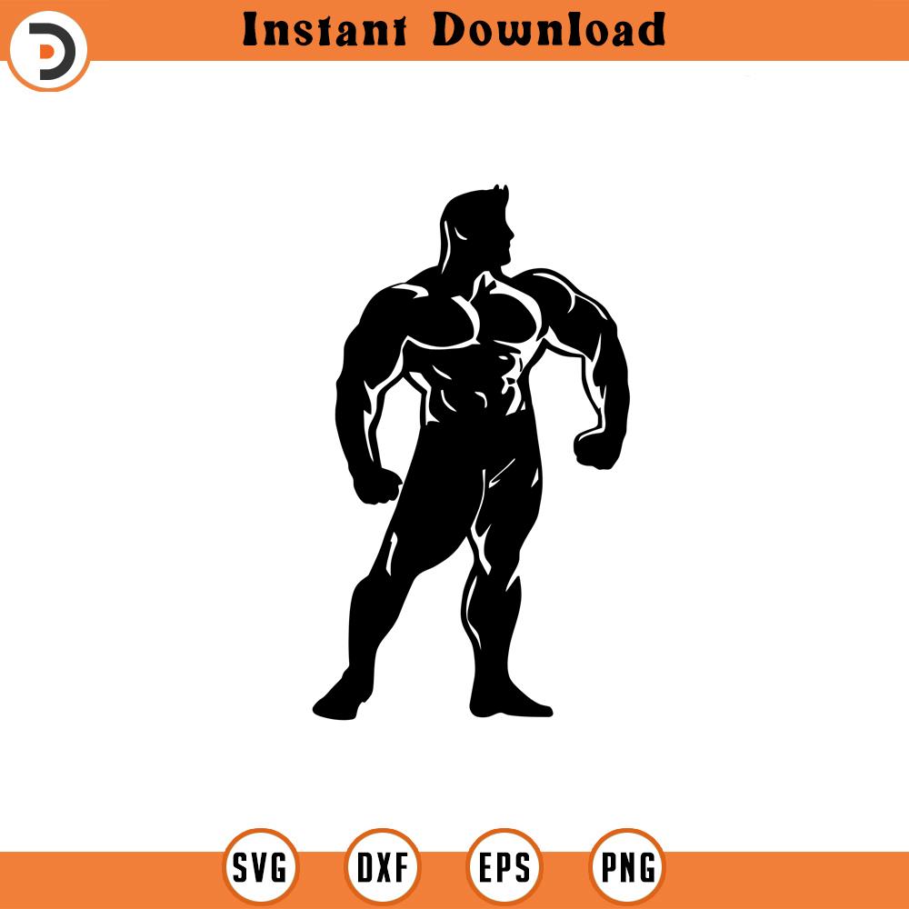 Muscle Man Silhouette SVG, Man SVG, Muscle Man svg, Hand-dra | Inspire ...