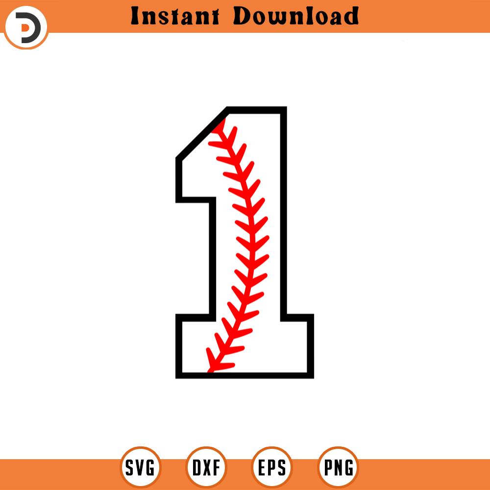 Baseball Number One Svg, First Birthday Svg, Baseball One Pn - Inspire ...