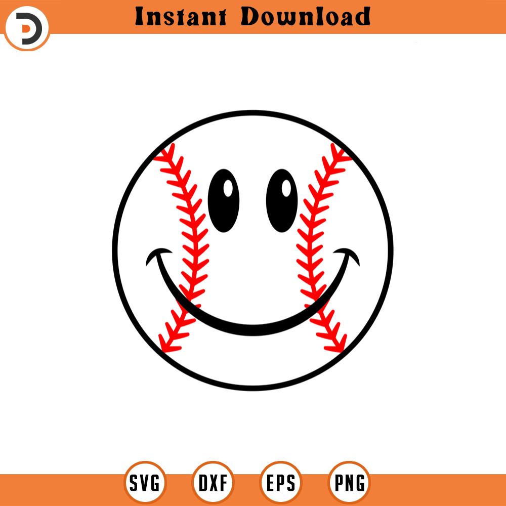 Baseball Smile Face Svg, Baseball Mom shirt, Baseball Png Cl | Inspire ...