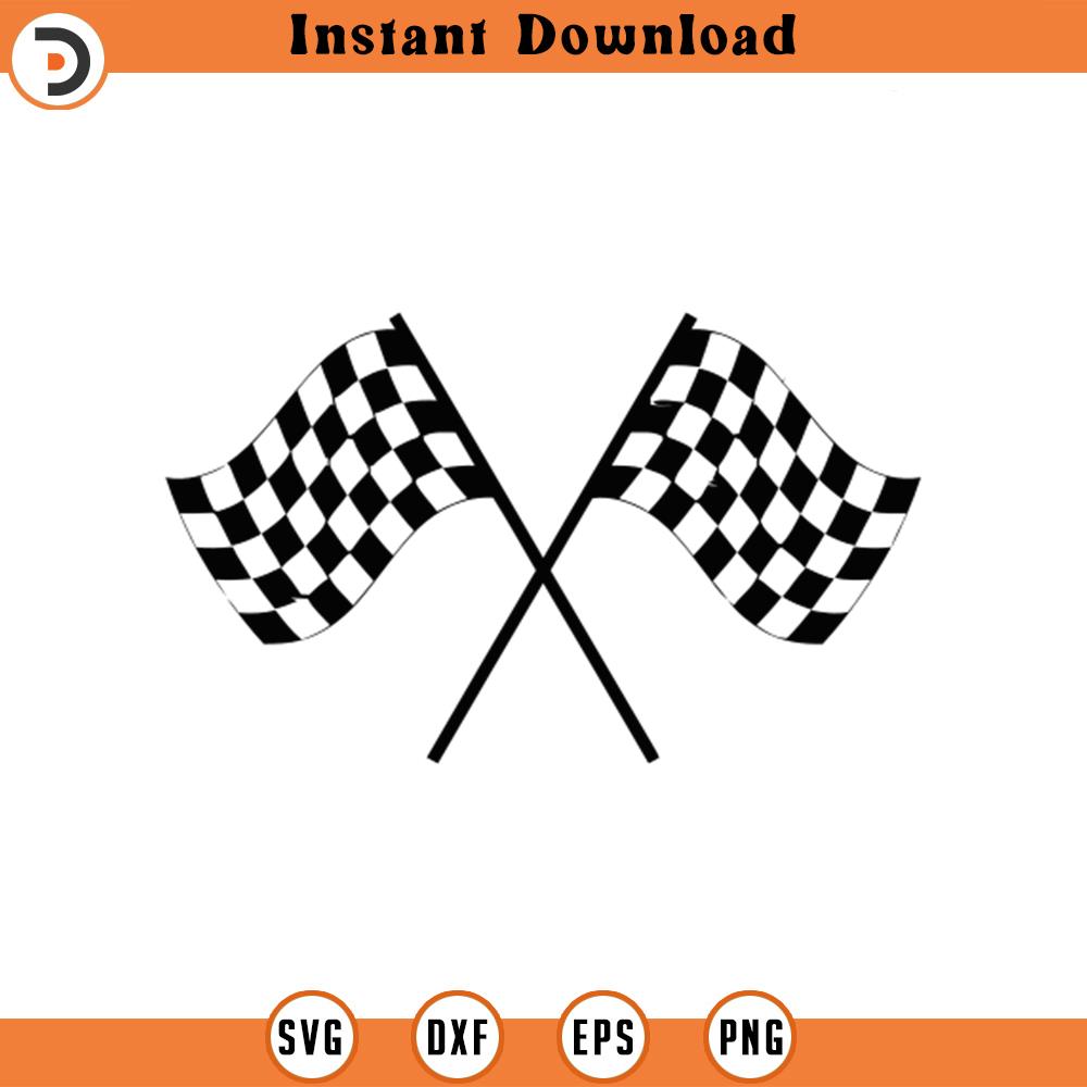Checkered Racing Flag Svg, Crossed Race Flags Svg, Race Fini | Inspire ...
