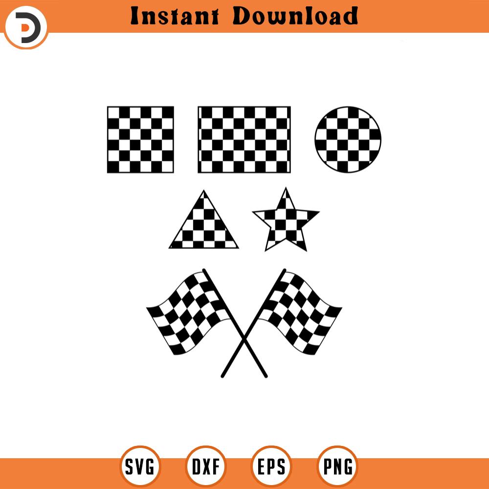 Checkered Racing Flag Svg, Geometric Shapes Svg, Race Finish | Inspire Uplift