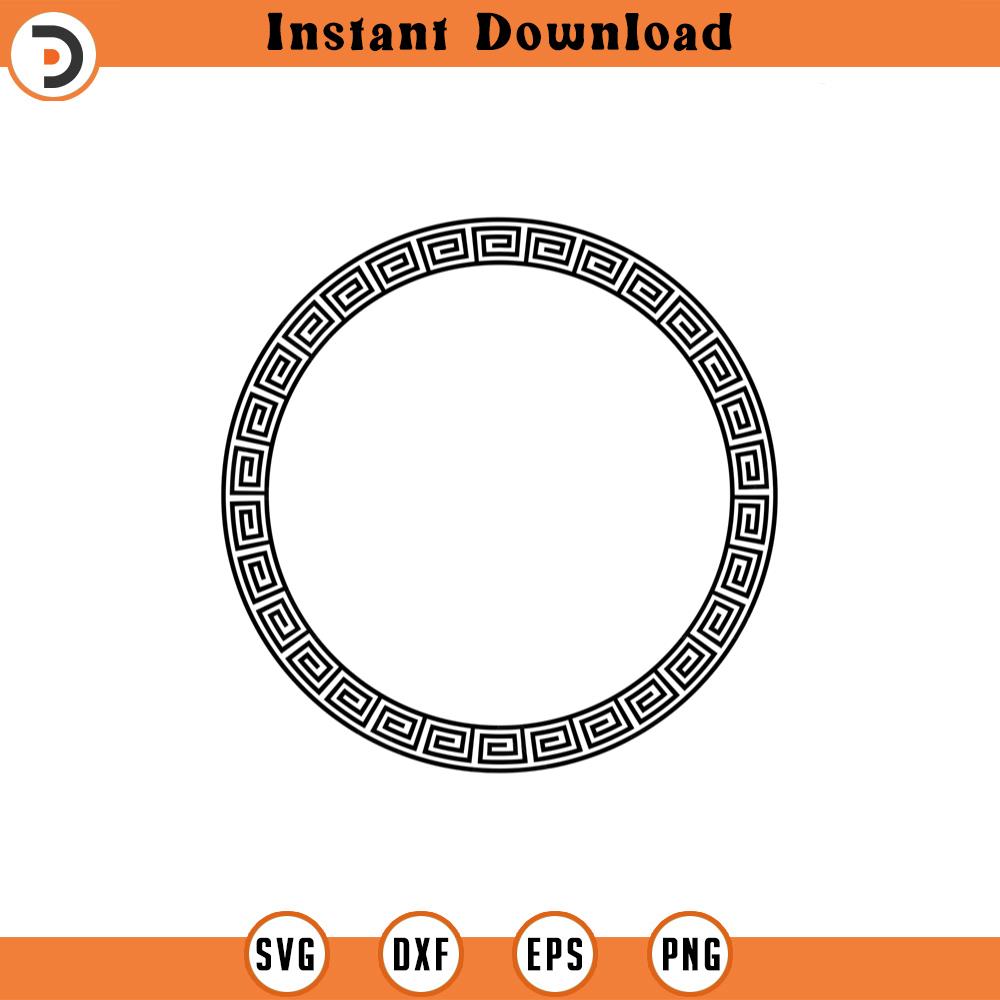 Circle Greek Frame Svg, Greek Wave Pattern, Greek Key Svg, M | Inspire ...