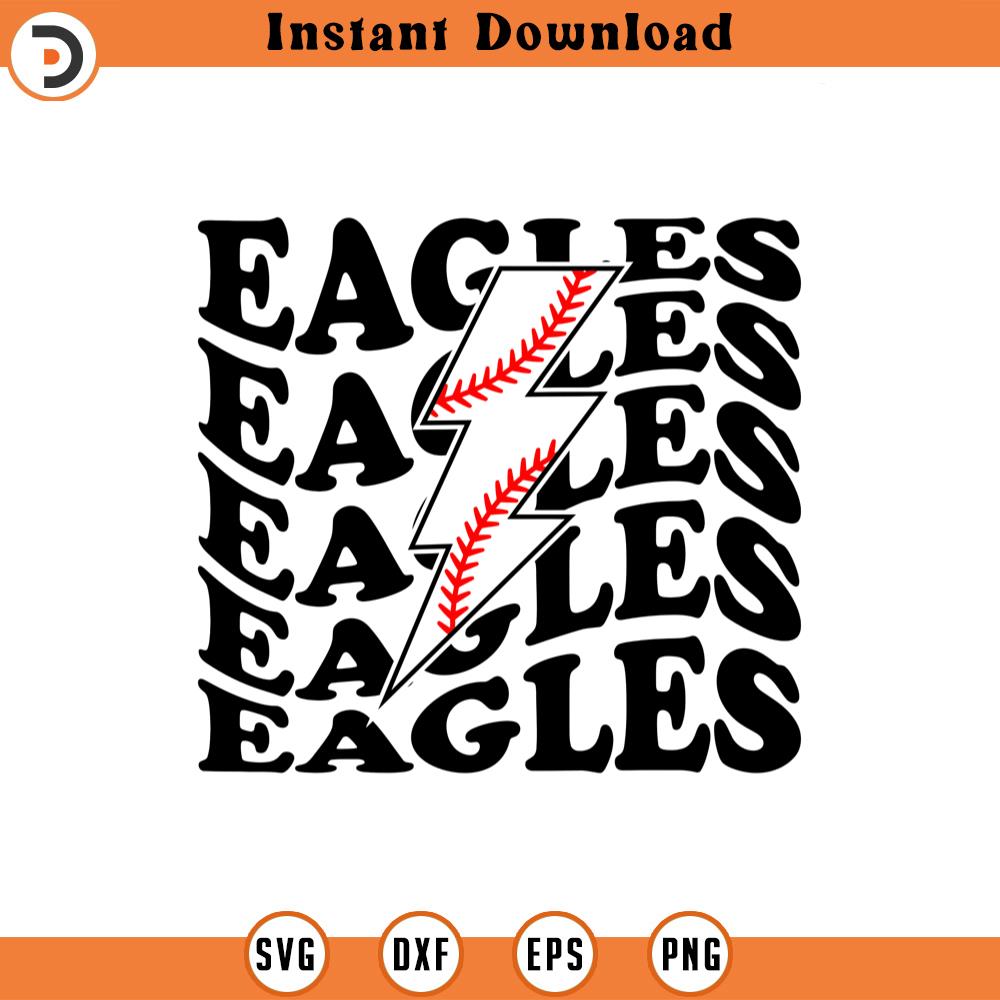 Eagles Svg, Baseball Lightning Bolt Svg, Team Mascot Svg, Sc | Inspire ...