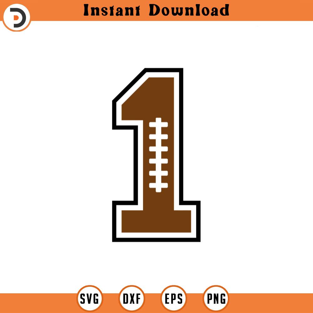 Football Number One Svg, First Birthday Svg, Football One Pn | Inspire ...