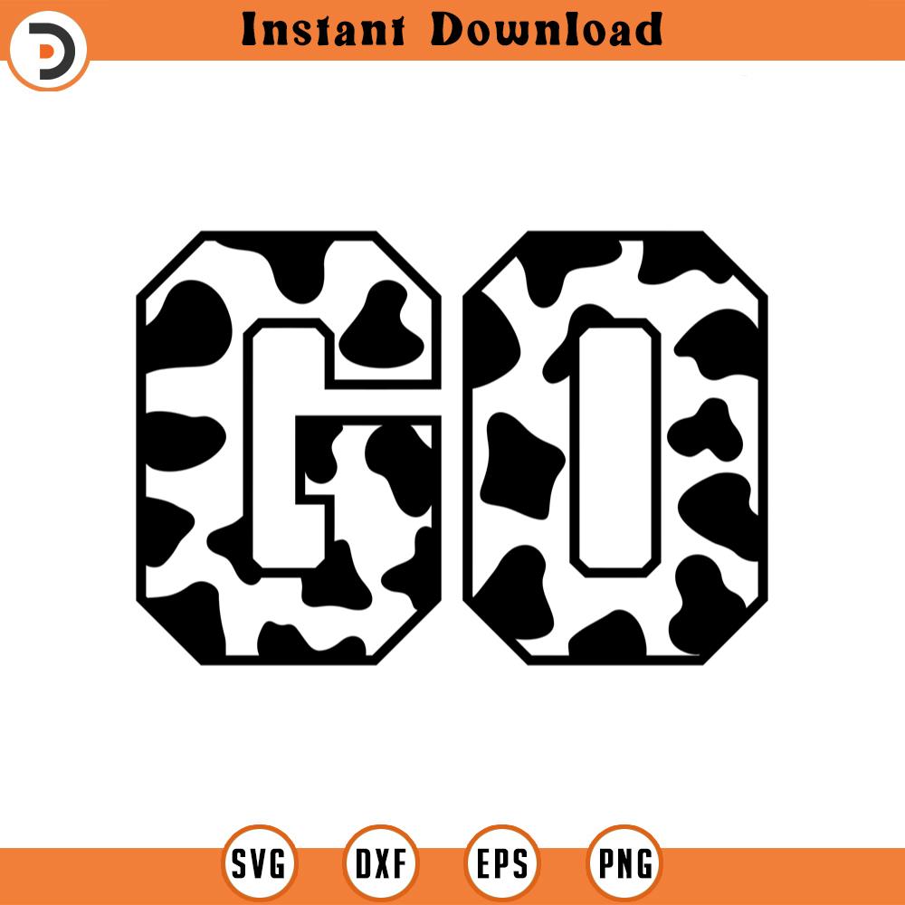 Go Svg, Go Cow Print Svg, Go Cheerleader Svg, Go Cow Spots S - Inspire ...