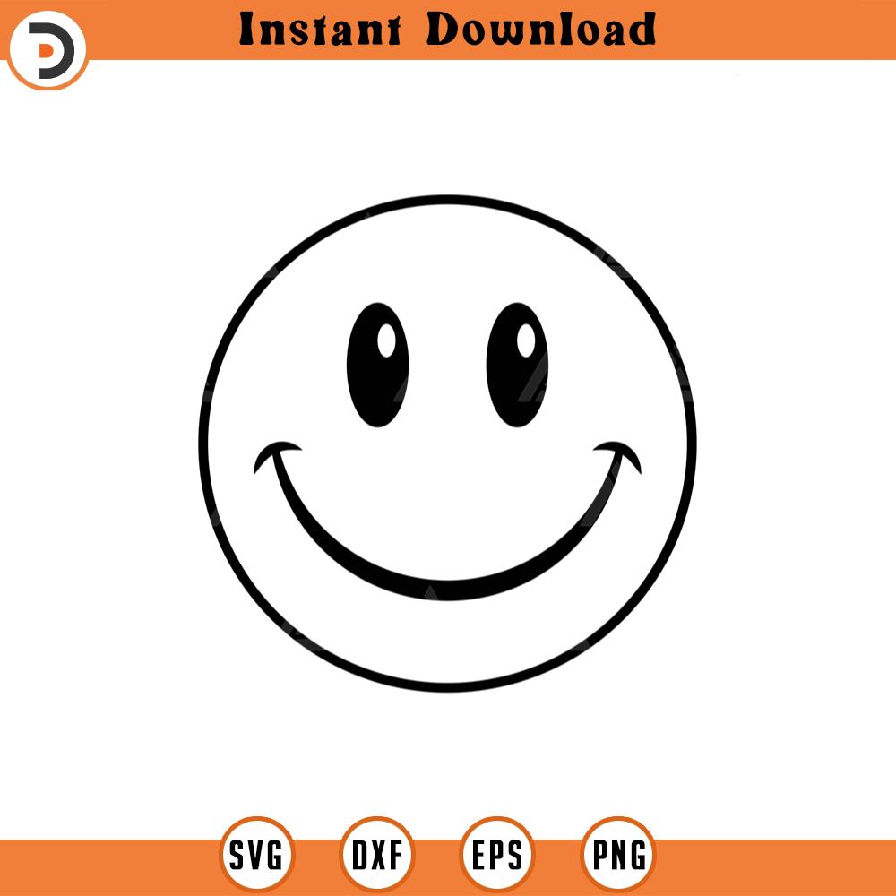 Happy Face Svg, Positive Vibes, Happy Face Clipart, Retro Ha | Inspire ...