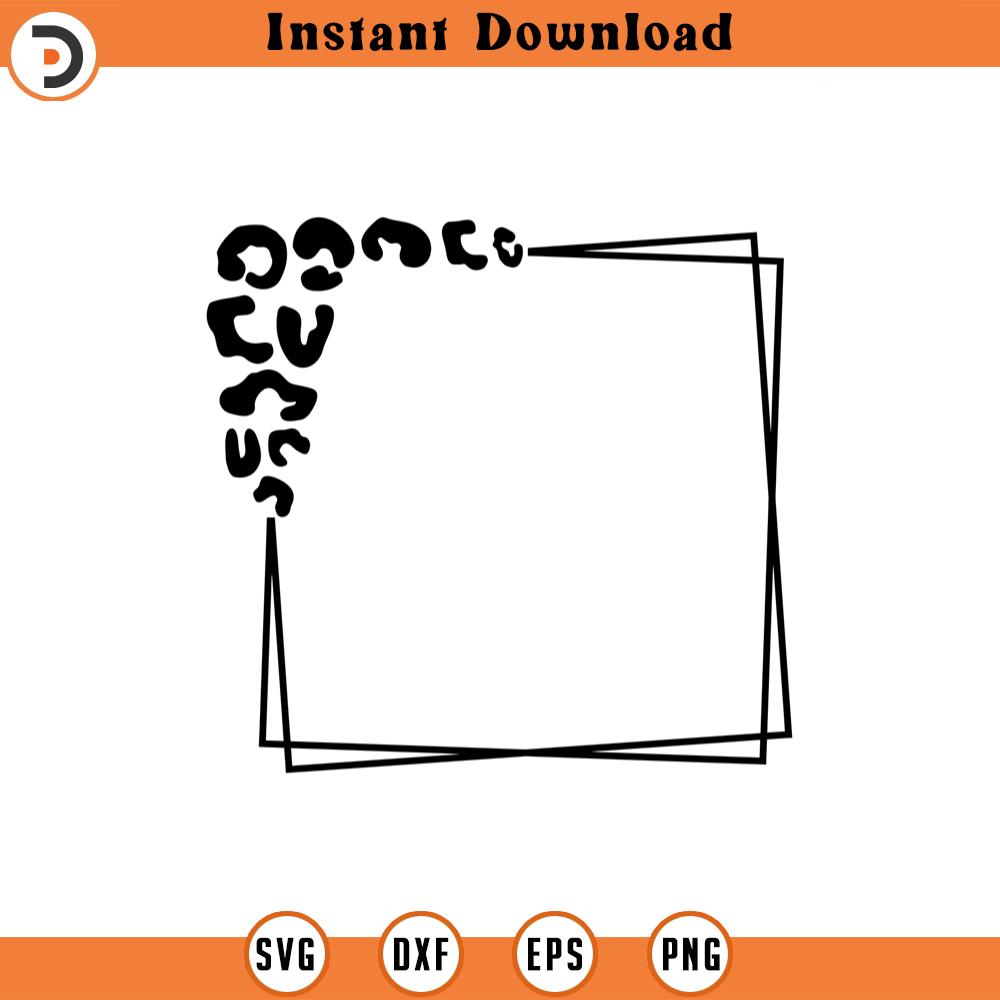 Leopard Double Frame Svg, Leopard Square Border, Leopard Wre | Inspire ...