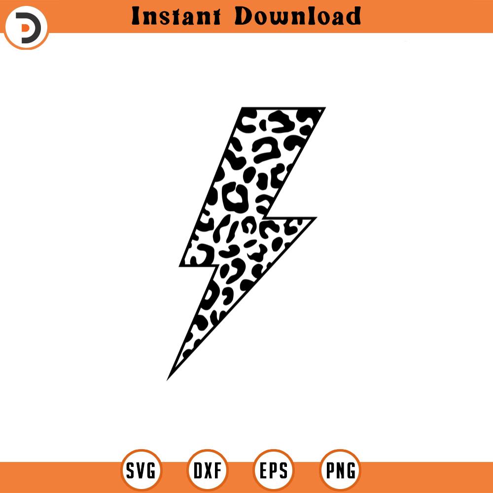 Leopard Lightning Bolt Svg, Leopard Print Thunder, Cheetah L | Inspire ...