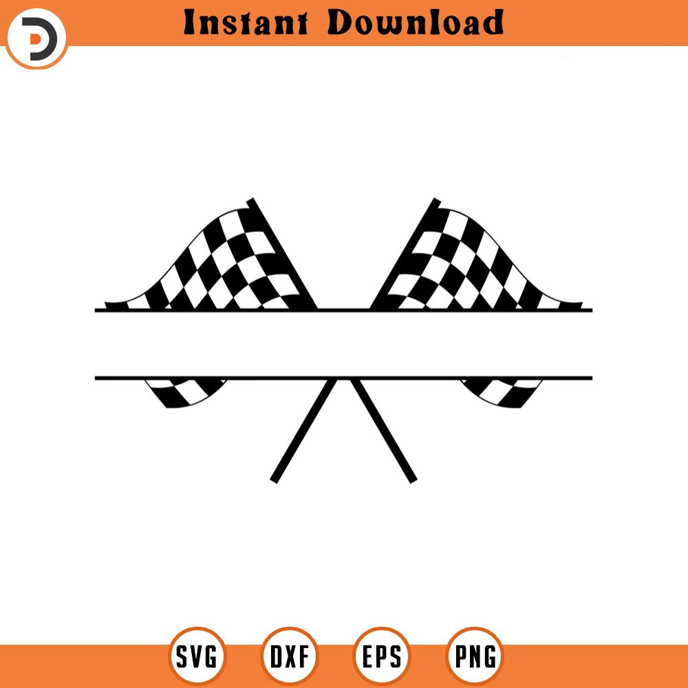 Racing Flag Monogram Svg, Crossed Race Flags Svg, Race Finis | Inspire Uplift
