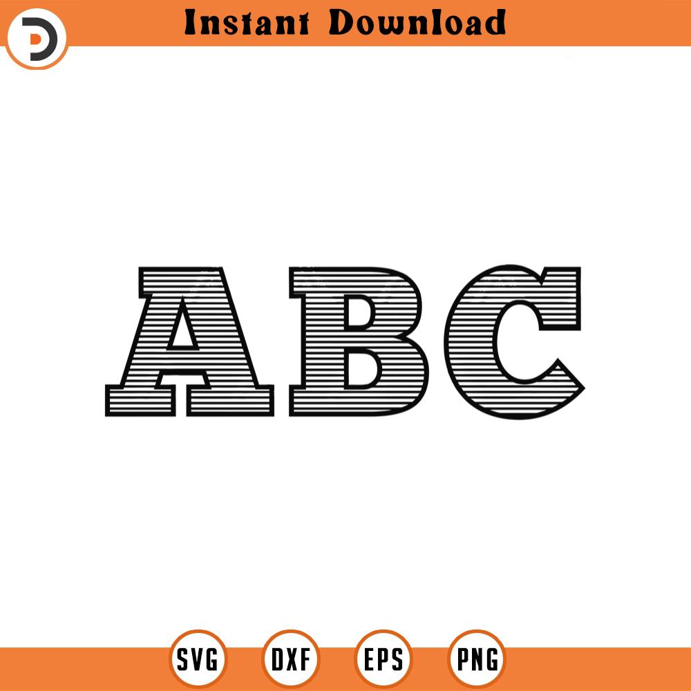 Striped Alphabet Svg | Inspire Uplift