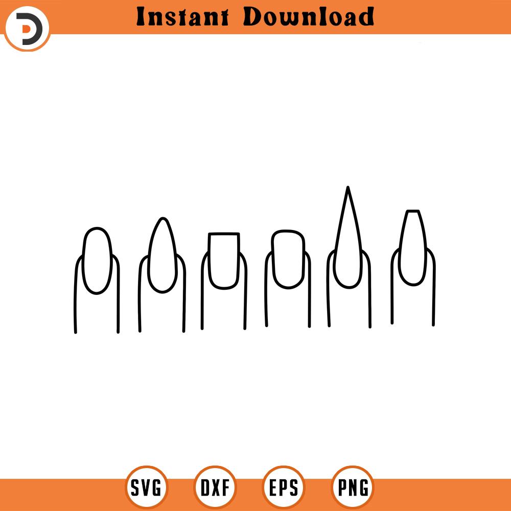 Nail art SVG bundle, Girl Hand svg, Nail art Cut file, Nail | Inspire ...