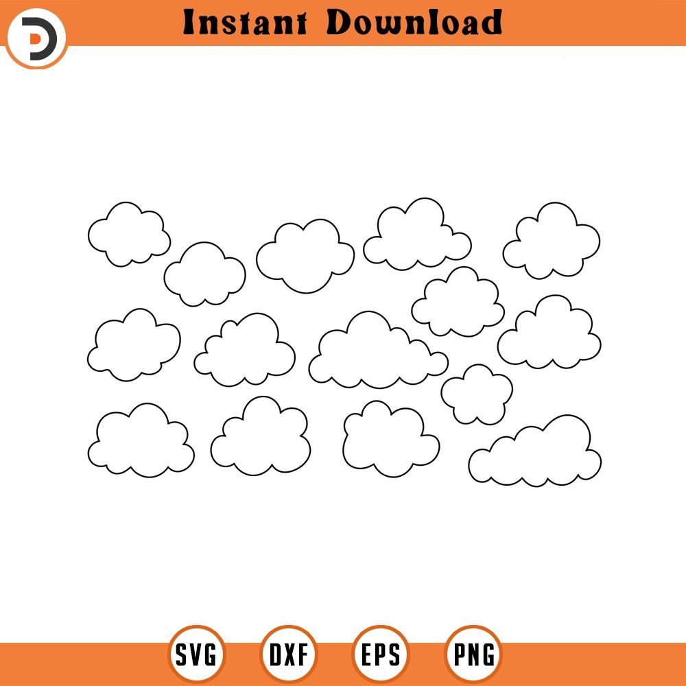 Cloud svg file Cloud clipart Cloud vector Cloud bundle Svg C | Inspire ...