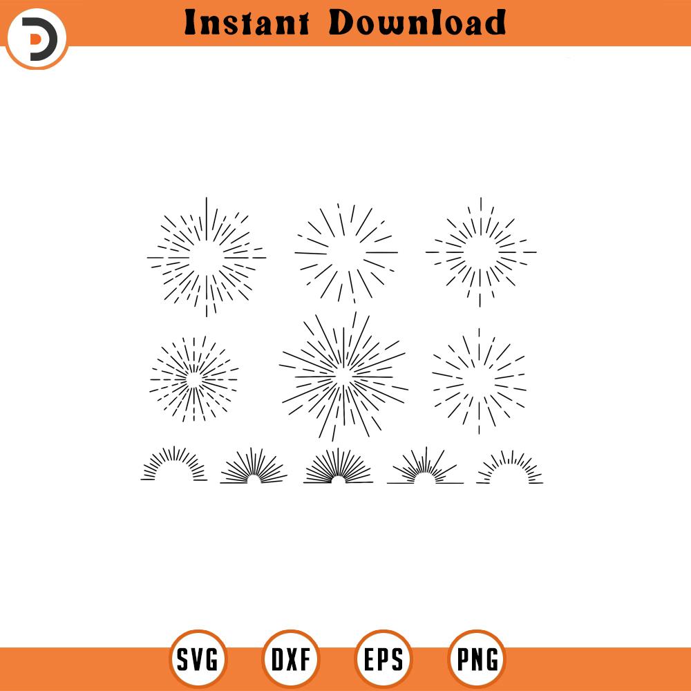 Sunburst SVG Bundle Svg Bundle Vintage Sunbursts Half Heart | Inspire ...