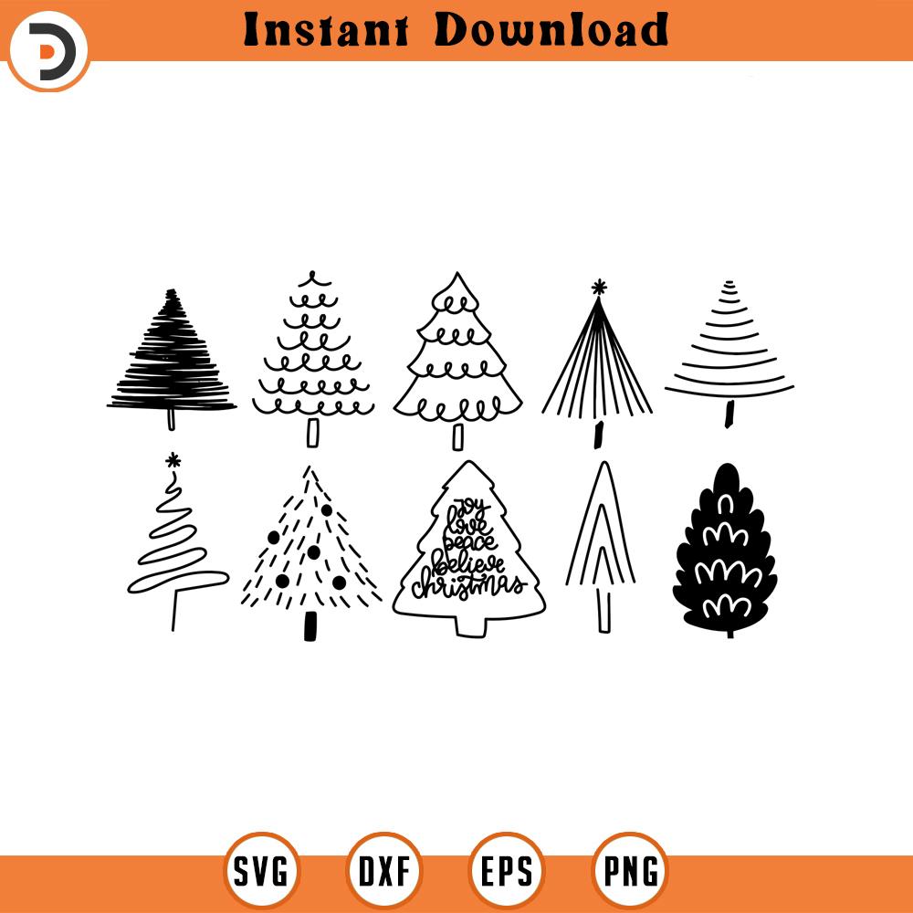 Christmas Tree Svg Christmas svg joy Svg believe SVG Handdra | Inspire ...