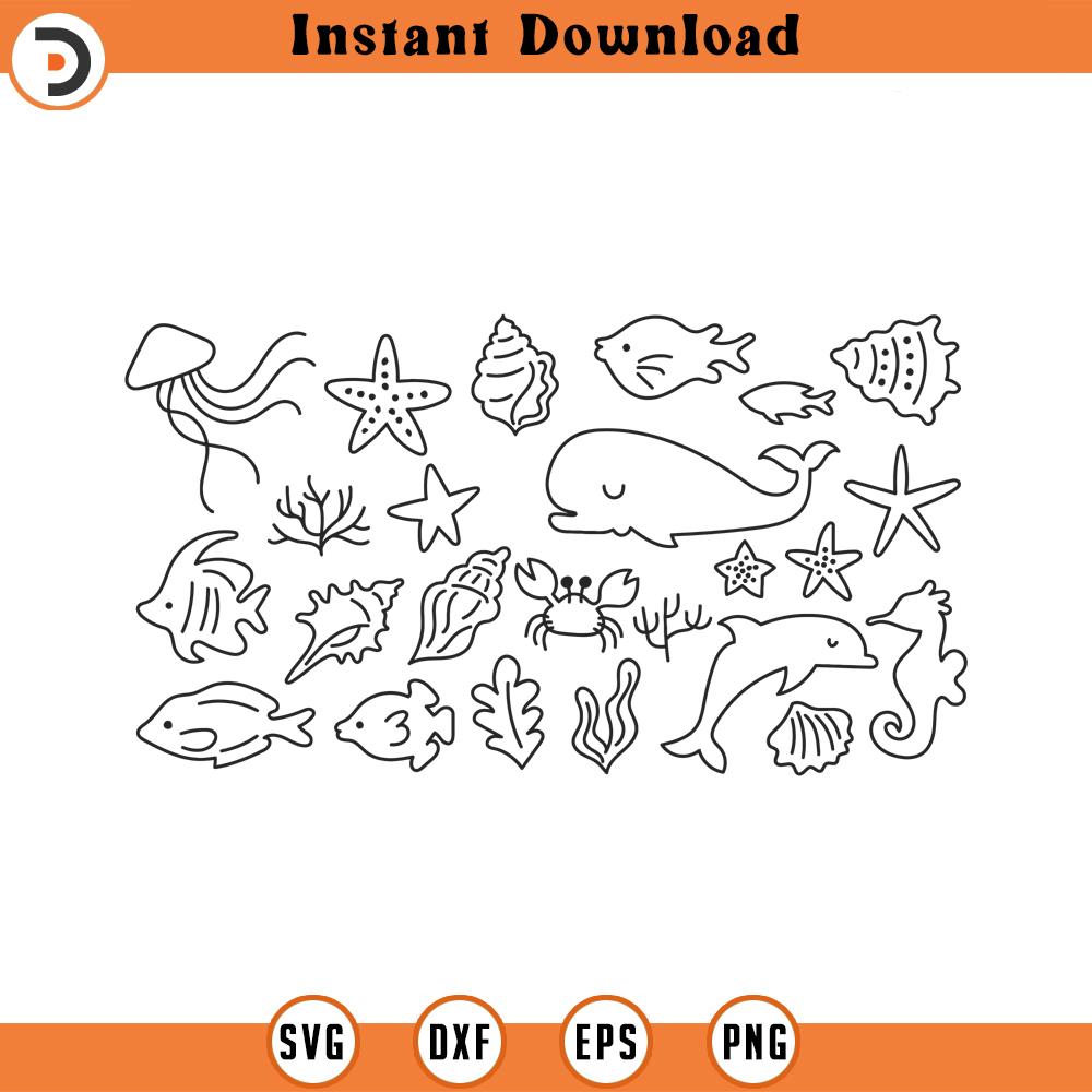 Ocean animals SVG,Under the sea DXF,Seahorse svg,Sea creatur - Inspire ...