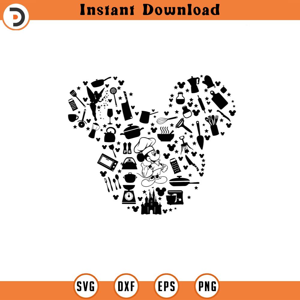 Svg Mickey Mouse silhouette Png,chef mickey, Cartoon charact | Inspire ...