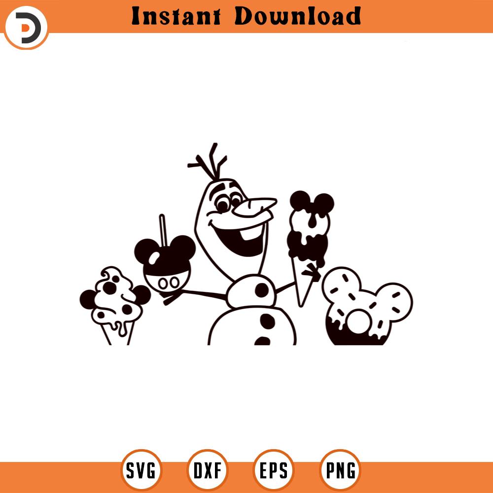 Olaf frozen snacks svg dxf png clipart , cut file outline si | Inspire ...