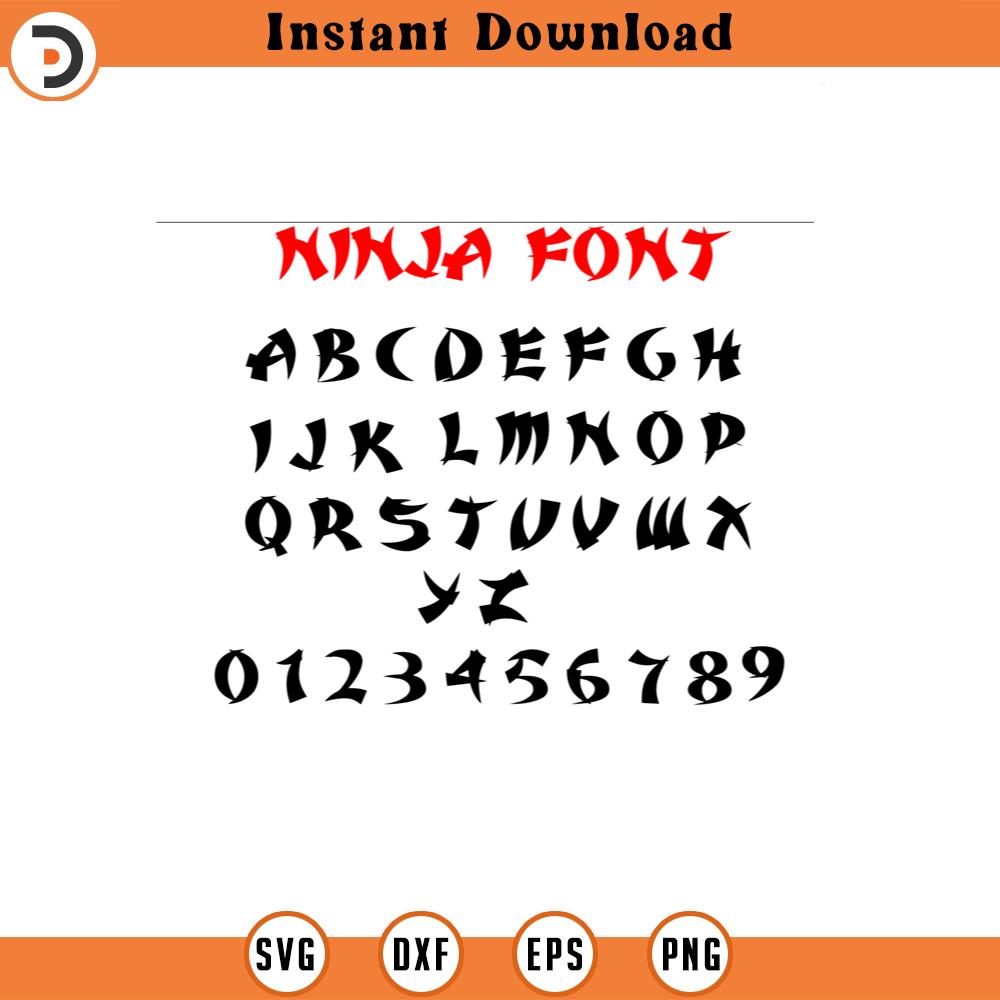 ninja font Monogram Clipart ninja Bundle digital cut file fo | Inspire ...