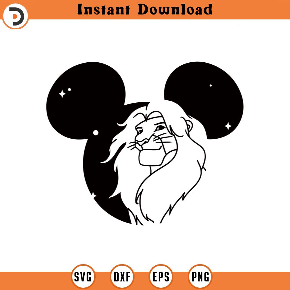 Mufasa SVG the lion king dxf png clipart , cut file outline | Inspire ...