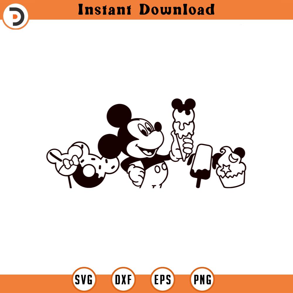 Mickey SVG snacks svg png dxf clipart , cut file outline sil | Inspire ...