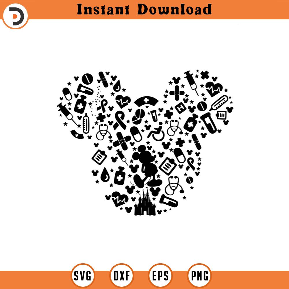 mickey mouse nurse,Svg Mickey Mouse silhouette Png, Cartoon | Inspire ...