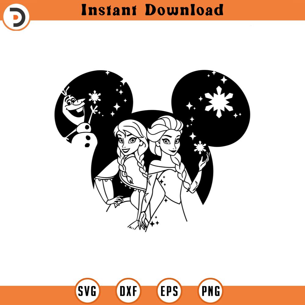 Frozen SVG ears Ana Elsa Olaf clipart png dxf , vacay mode , | Inspire ...