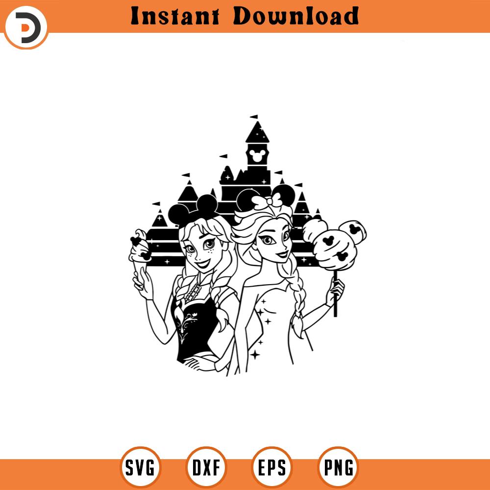 Frozen SVG disneyland snacks castle Ana Elsa princesses dxf | Inspire ...