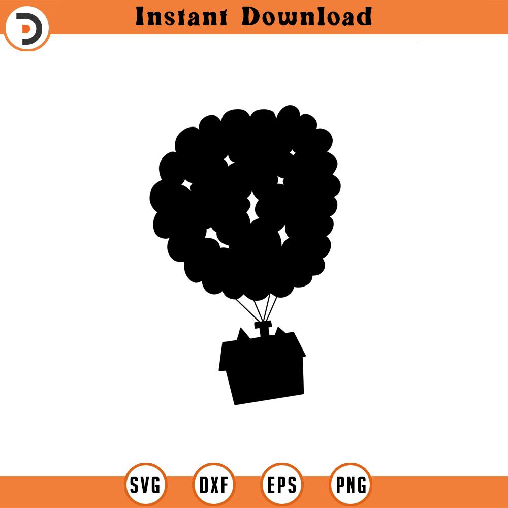 Up House svg, Carl and Ellie, Balloon, Balloon House, svg, p - Inspire ...