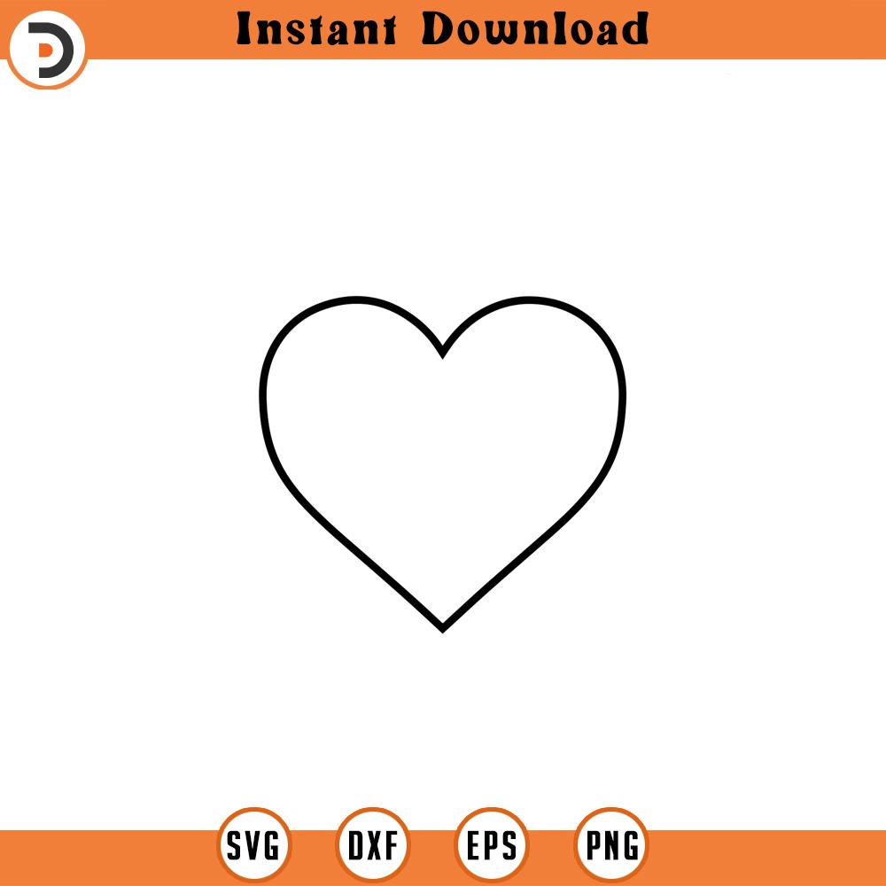 Heart Outline Svg, Heart Svg, Basic Heart Svg, Valentine's D | Inspire ...