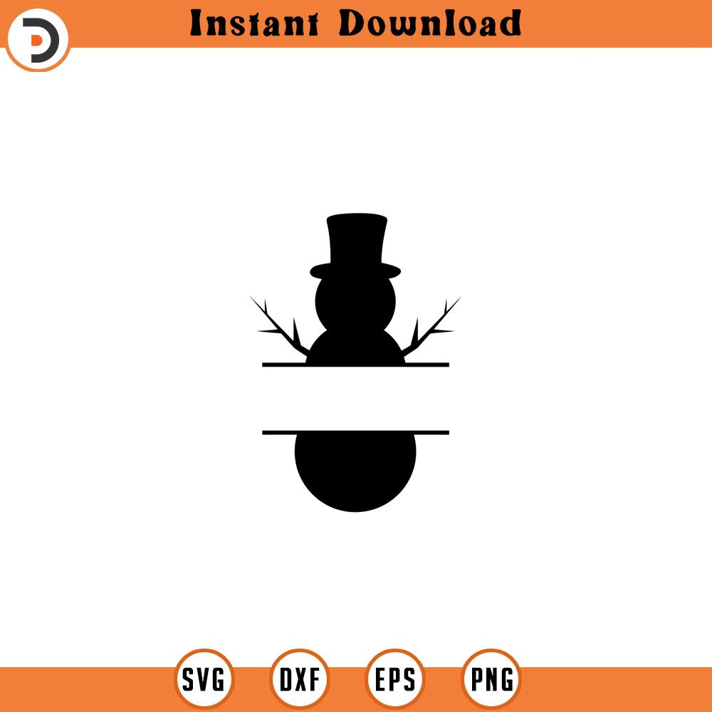 Snowman SVG, Split Name Frame SVG, Christmas SVG | Inspire Uplift