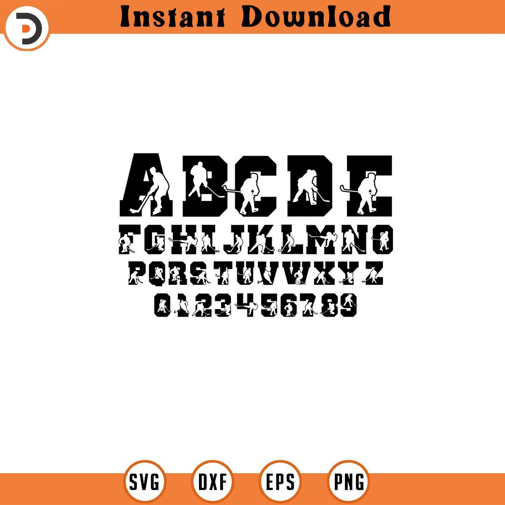 Hockey svg hockey font sports svg hockey letters, Silhouette | Inspire ...