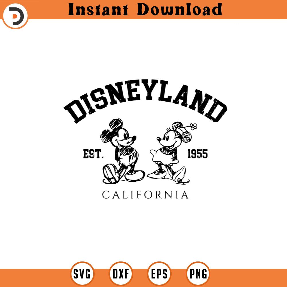 Disneyland EST 1955 California SVG Silhouette, Cricut File | Inspire Uplift