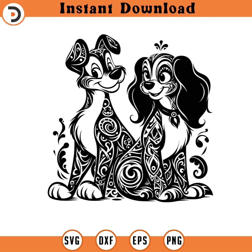 Dog Couple SVG Silhouette, Cricut File | Inspire Uplift