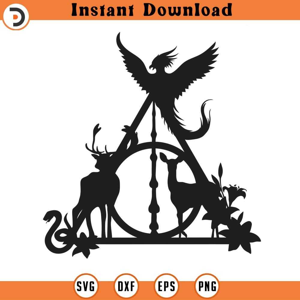 Harry Potter, Deathy Hallows SVG Silhouette, Cricut File | Inspire Uplift