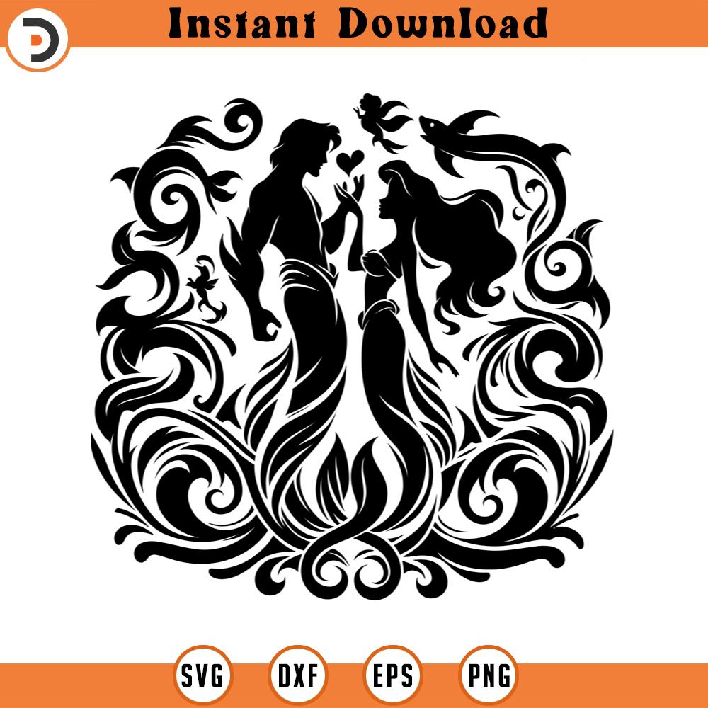 Ariel Silhouette Svg | Inspire Uplift