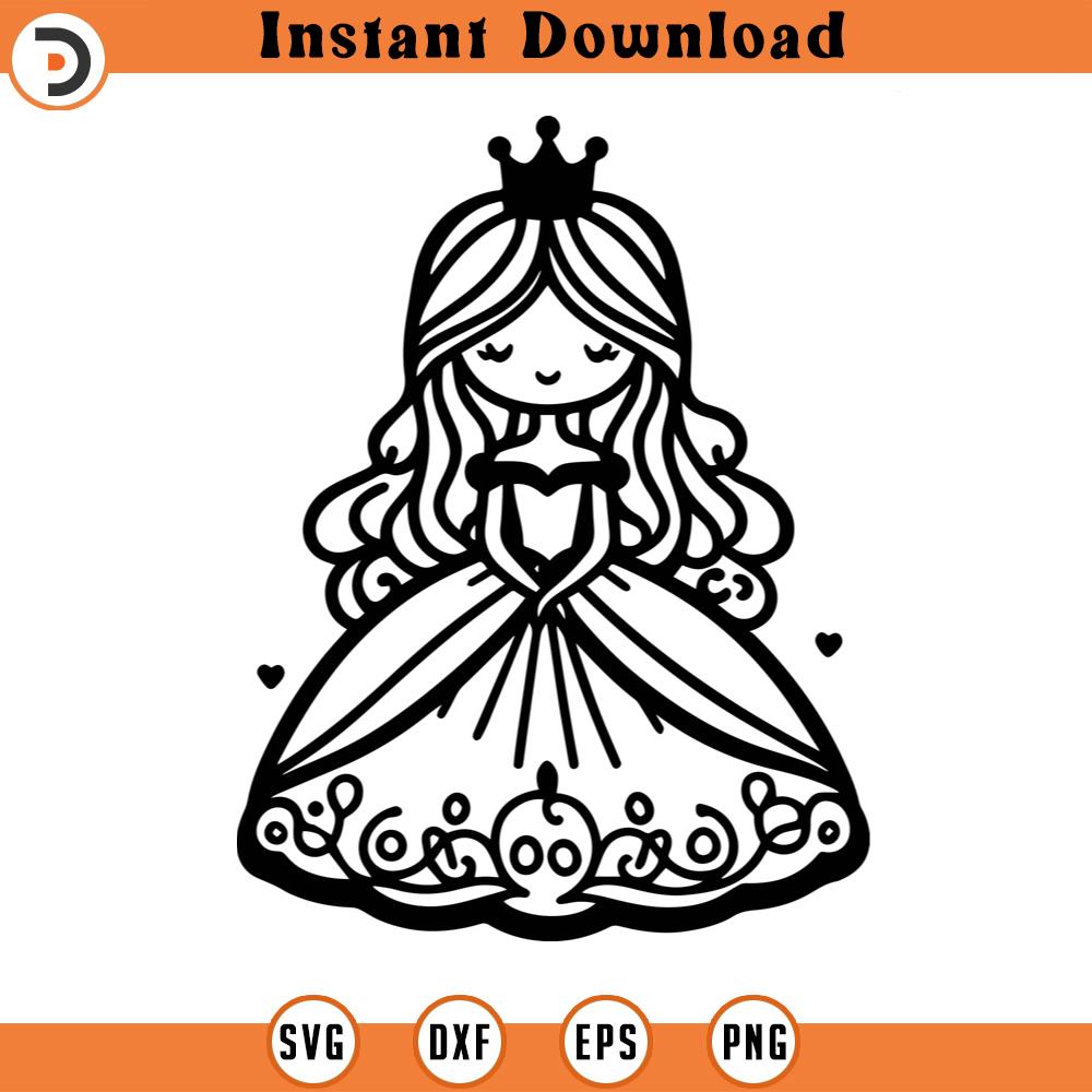 Princess, SVG Silhouette, Cricut File | Inspire Uplift