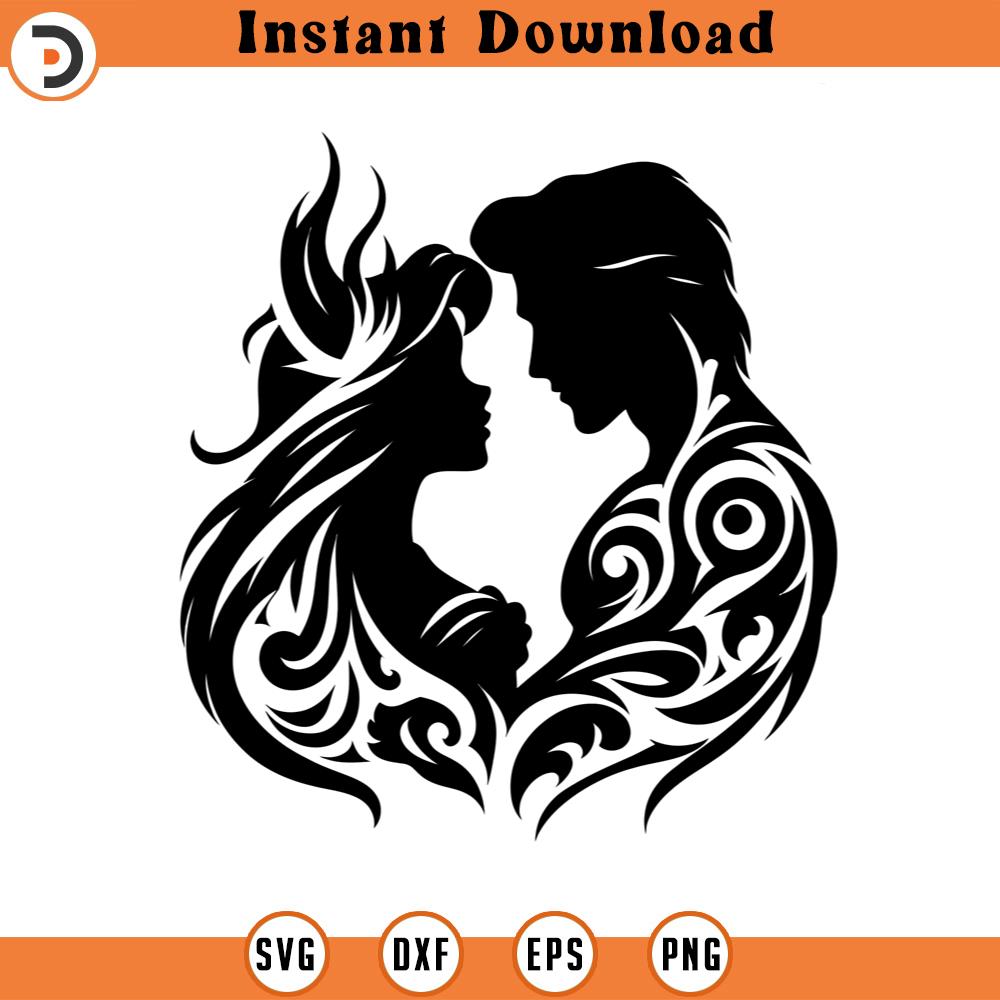 Romantic Couple, SVG Silhouette, Cricut File | Inspire Uplift