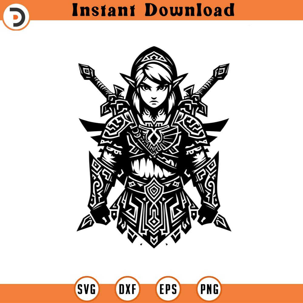 Zelda Video Game Character, SVG Silhouette, Cricut File | Inspire Uplift