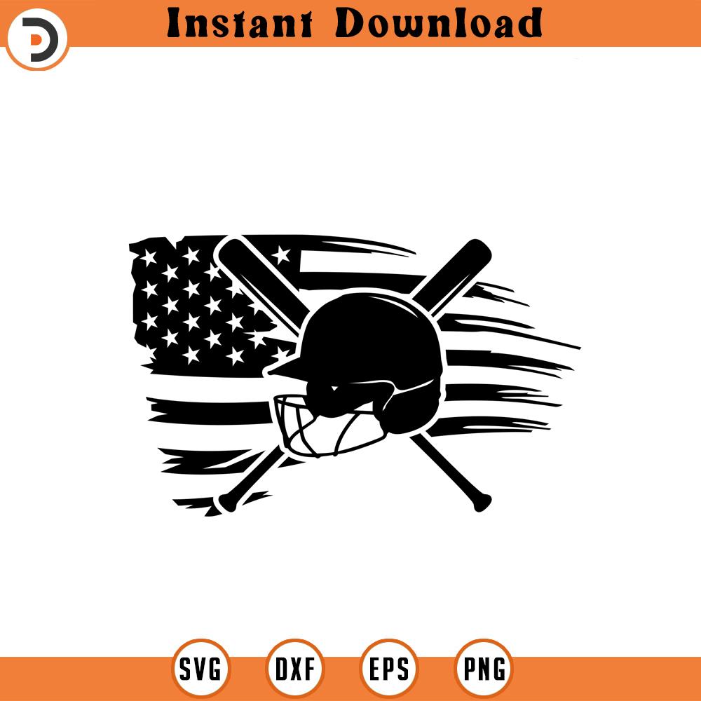 Baseball Bat Flag Svg | Inspire Uplift