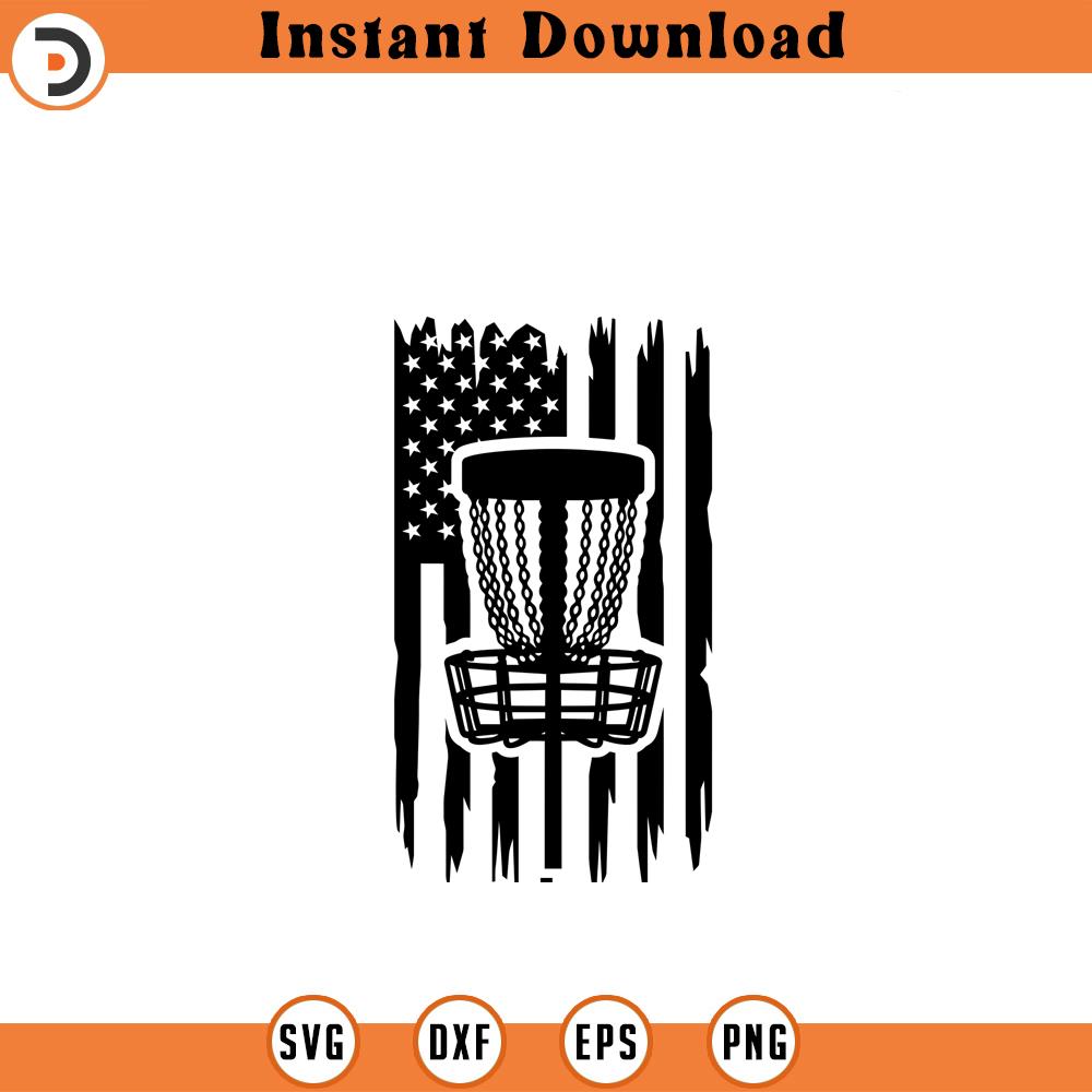 Disc golf SVG file Us flag disc golf | Inspire Uplift