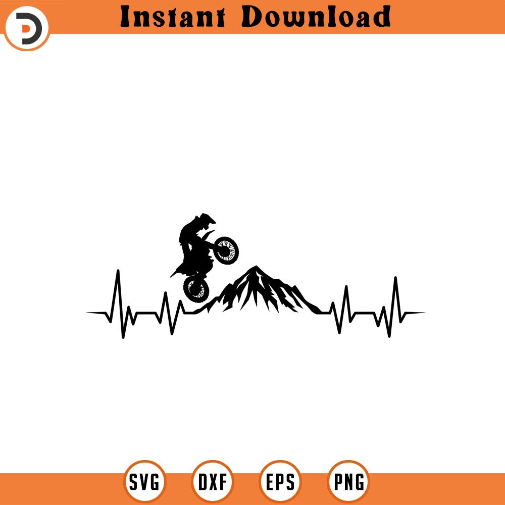 Motocross SVG file Heartbeat motocross SVG motor | Inspire Uplift
