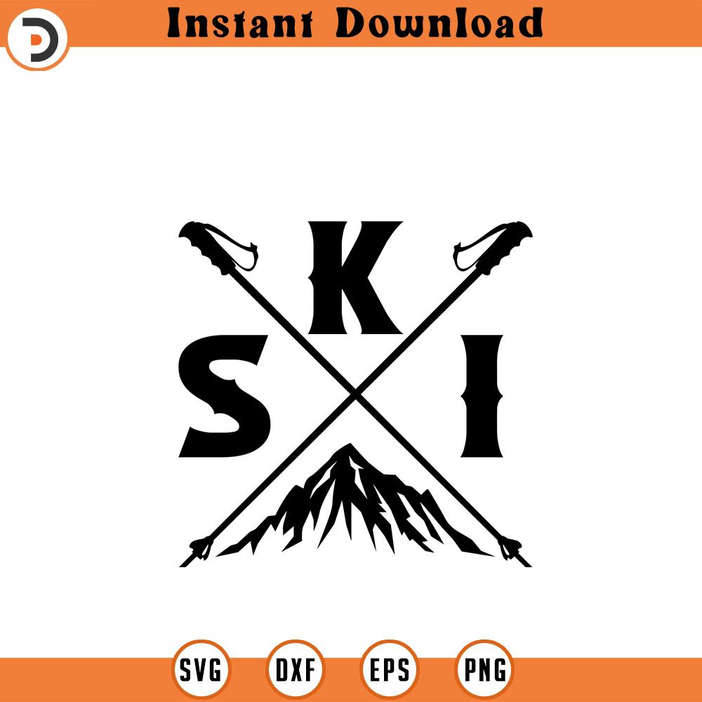 Ski SVG file Ski stick ski SVG skiing | Inspire Uplift