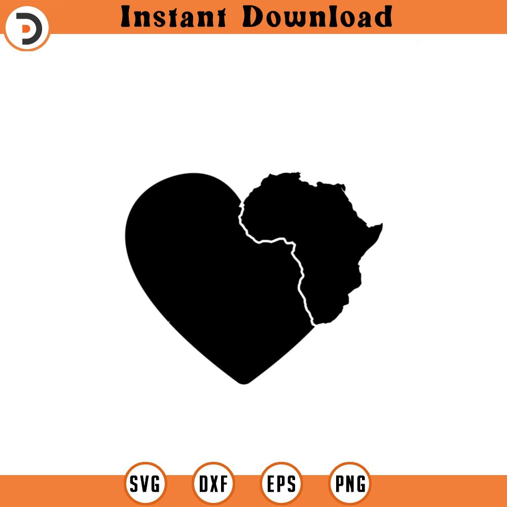 Africa Heart african american svg black woman svg PNG - Inspire Uplift