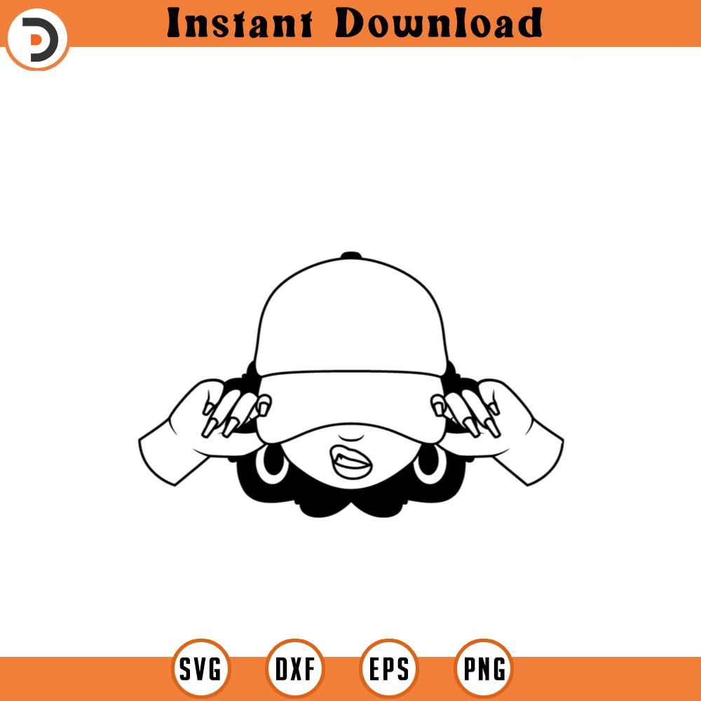 Cartoony Woman Smirk Cap Outline smirk svg africa PNG | Inspire Uplift