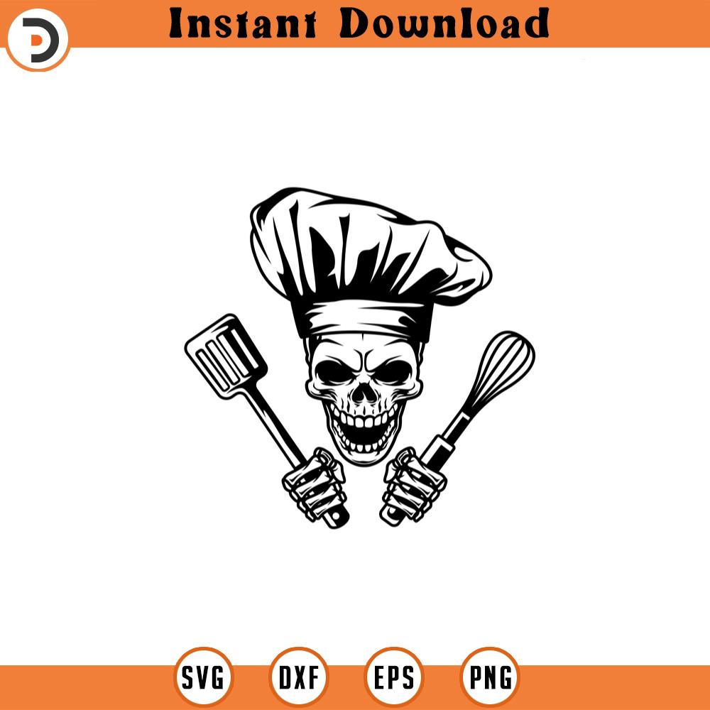 Chef Skull Svg Master Chef Svg Chef | Inspire Uplift