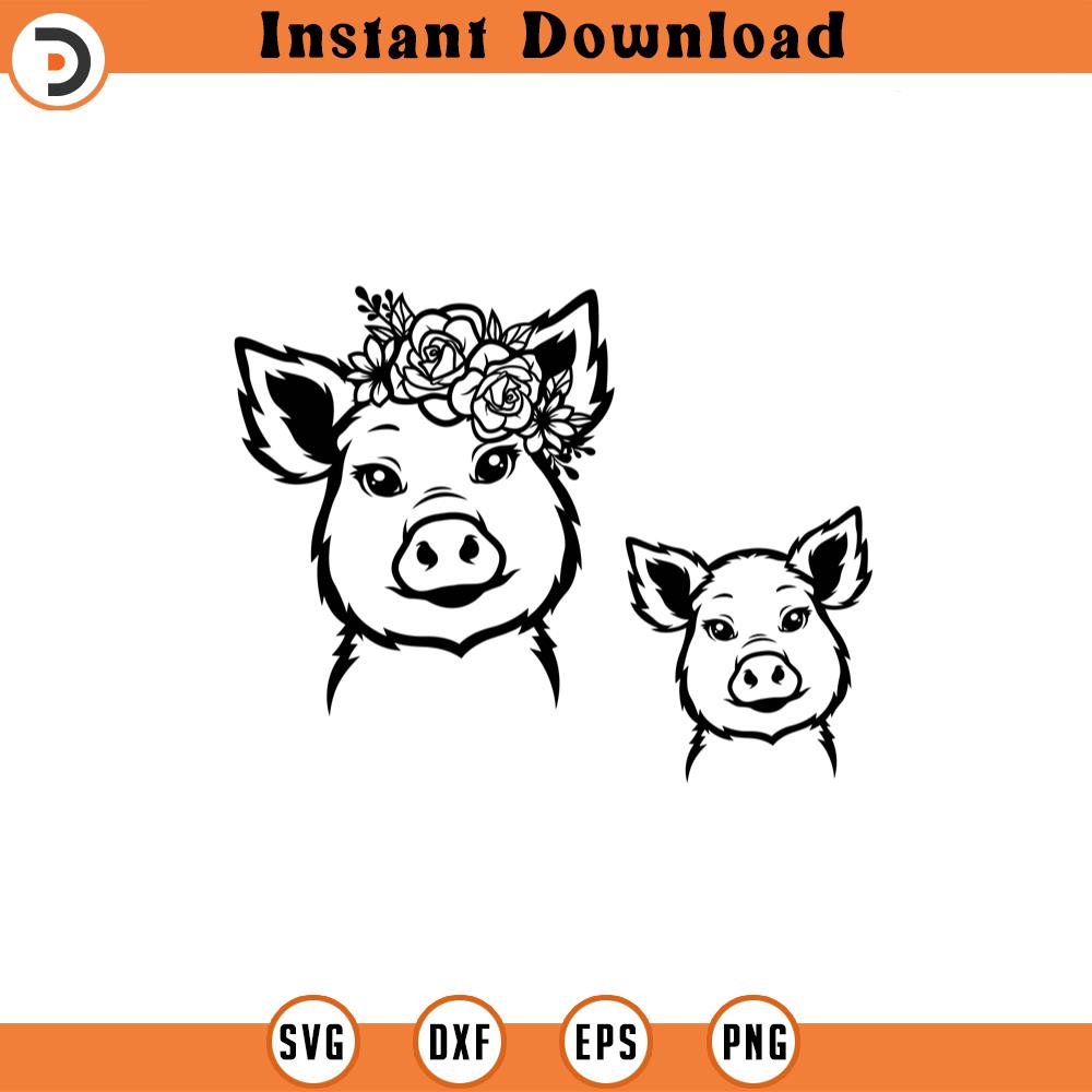 Pig Face Svg | Inspire Uplift